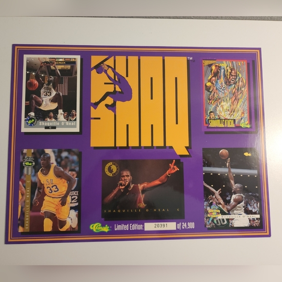 Other | Shaq Classic Commemorative Uncut Sheet Limited Edition 2391 Of ...